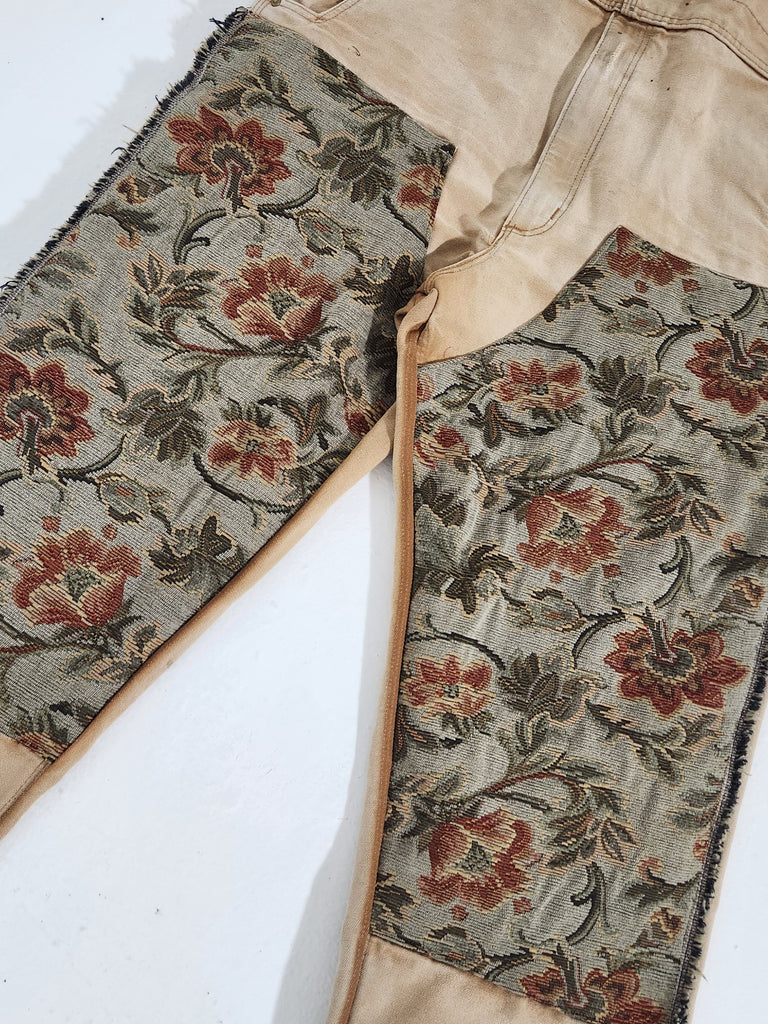 TBNW Custom Floral Carhartt Tan Overalls Sz. 42x30 – Throwbacksnw.com