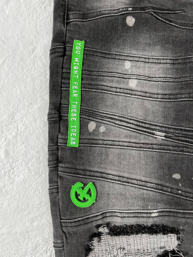 GALA Original Stacked Gray Denim Pants NWT Dept1 – Throwbacksnw.com