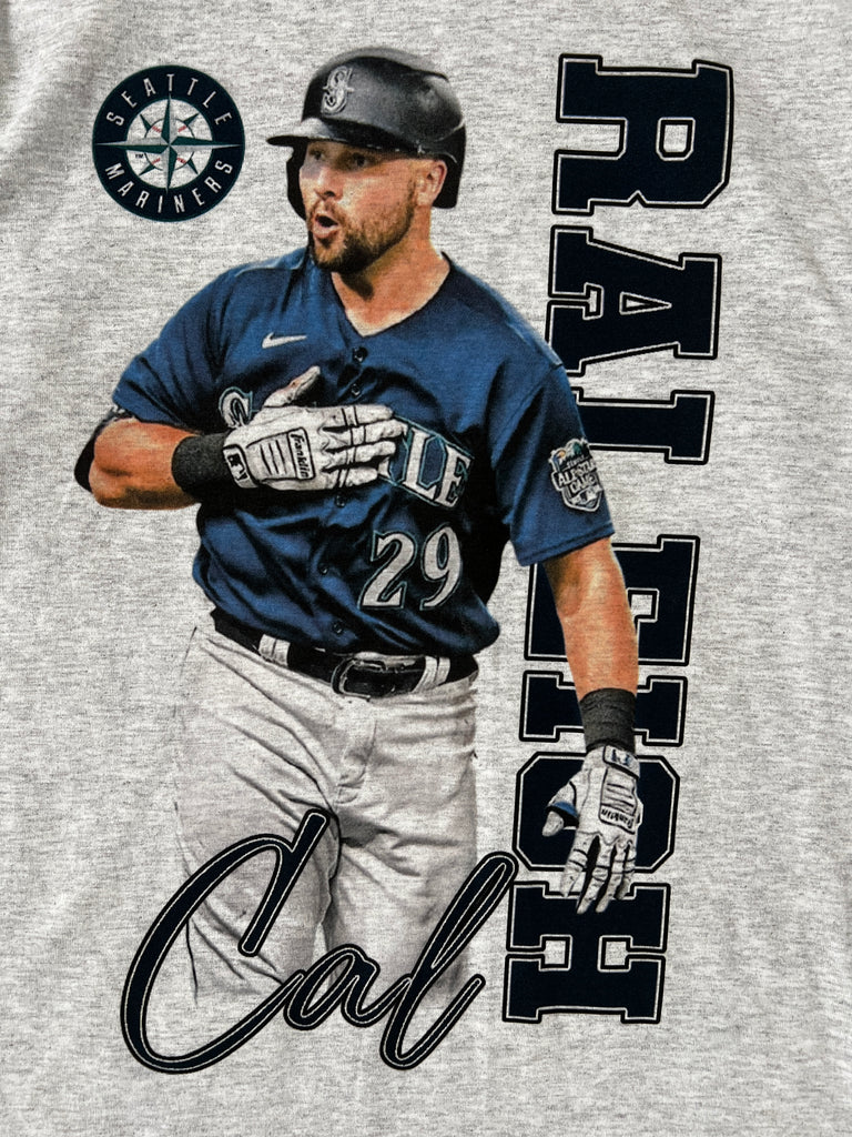CAL RALEIGH BIG PRINT GRAY TSHIRTS – Throwbacksnw.com