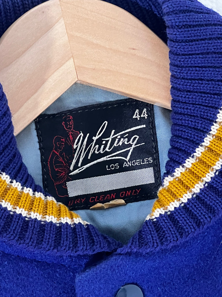 Vintage Varsity Jacket Navy/Cream Sz. L – Throwbacksnw.com