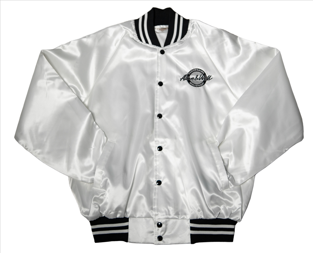 Alive & Well x TBNW "All-Town" White Satin Jacket – Throwbacksnw.com