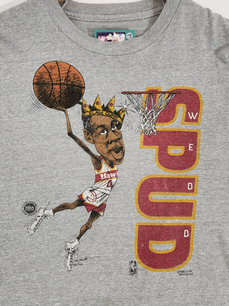Vintage 1980's Atlanta Hawks Spud Webb Slam Dunk King 1986 Sz. M ...